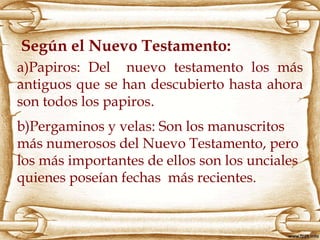 Los manuscritos biblicos | PPT