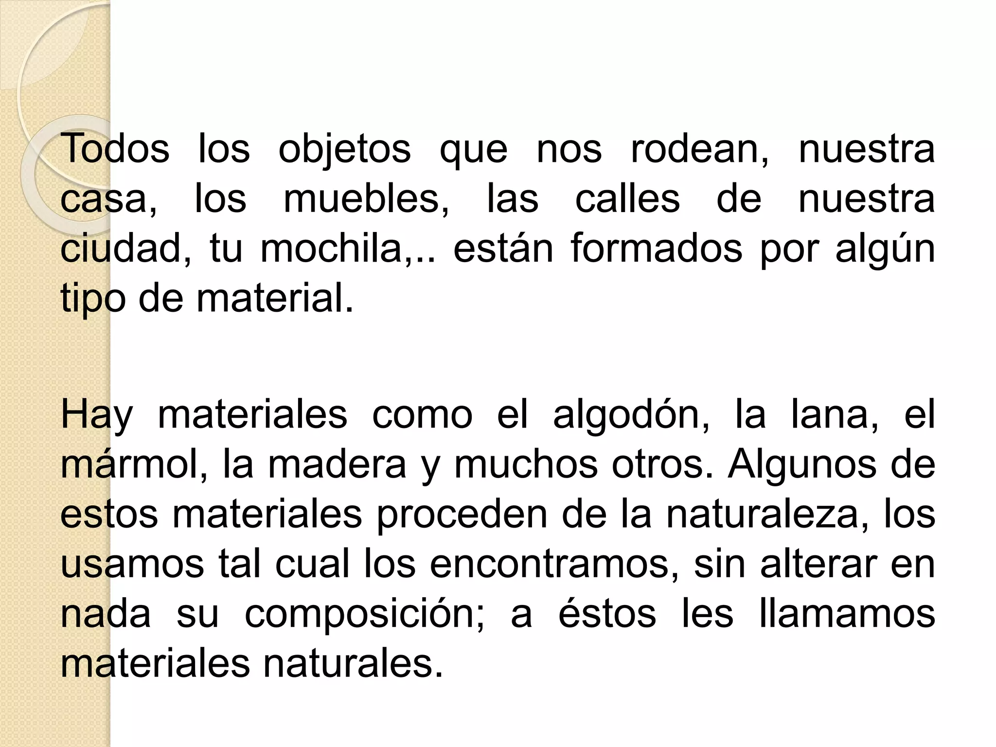 Los materiales | PPT