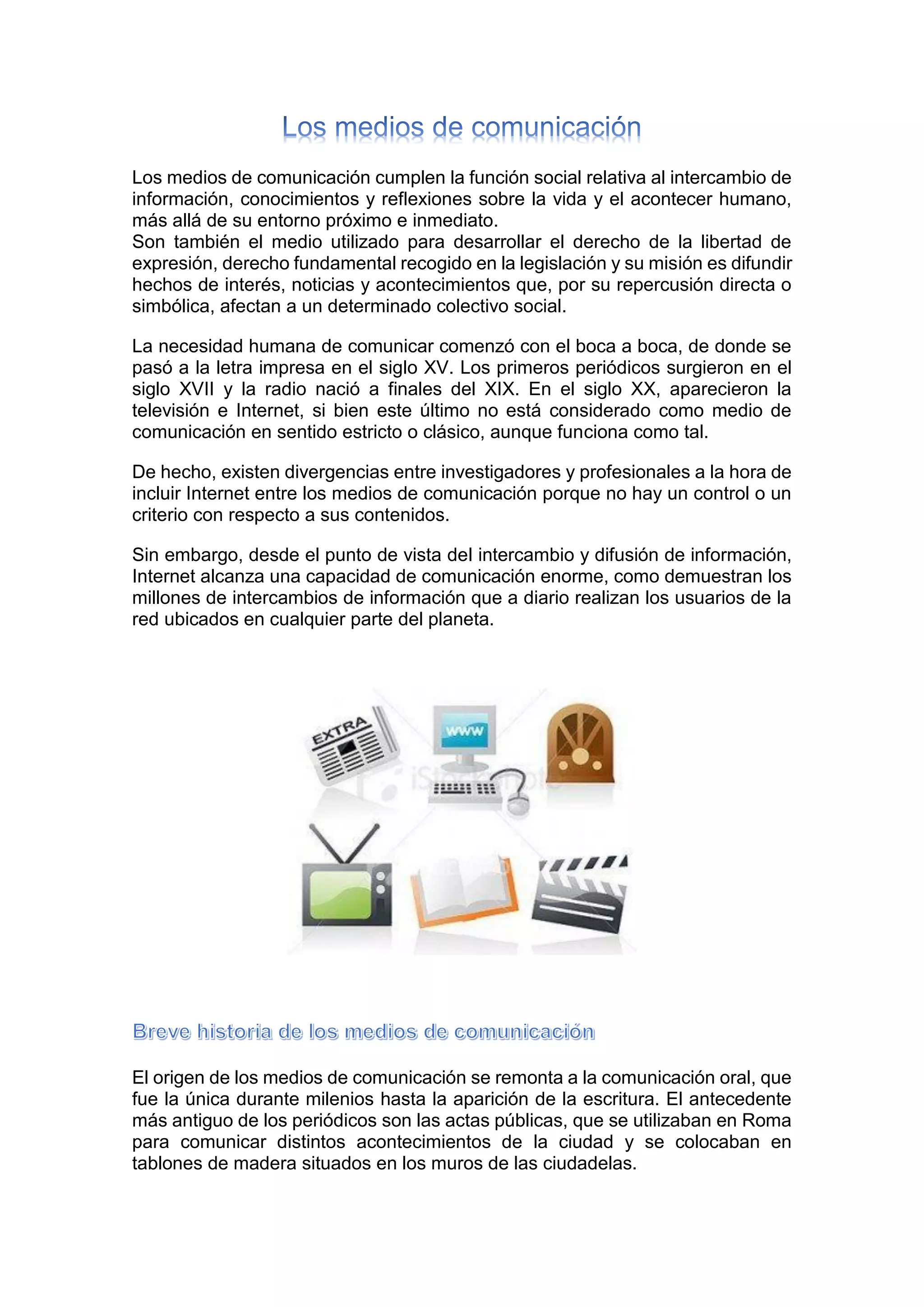Los medios de comunicación | PDF