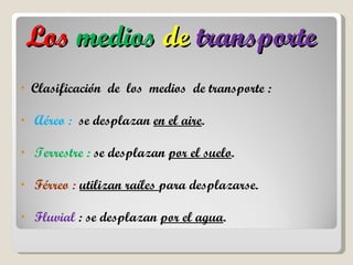 Los medios de transporte | PPT