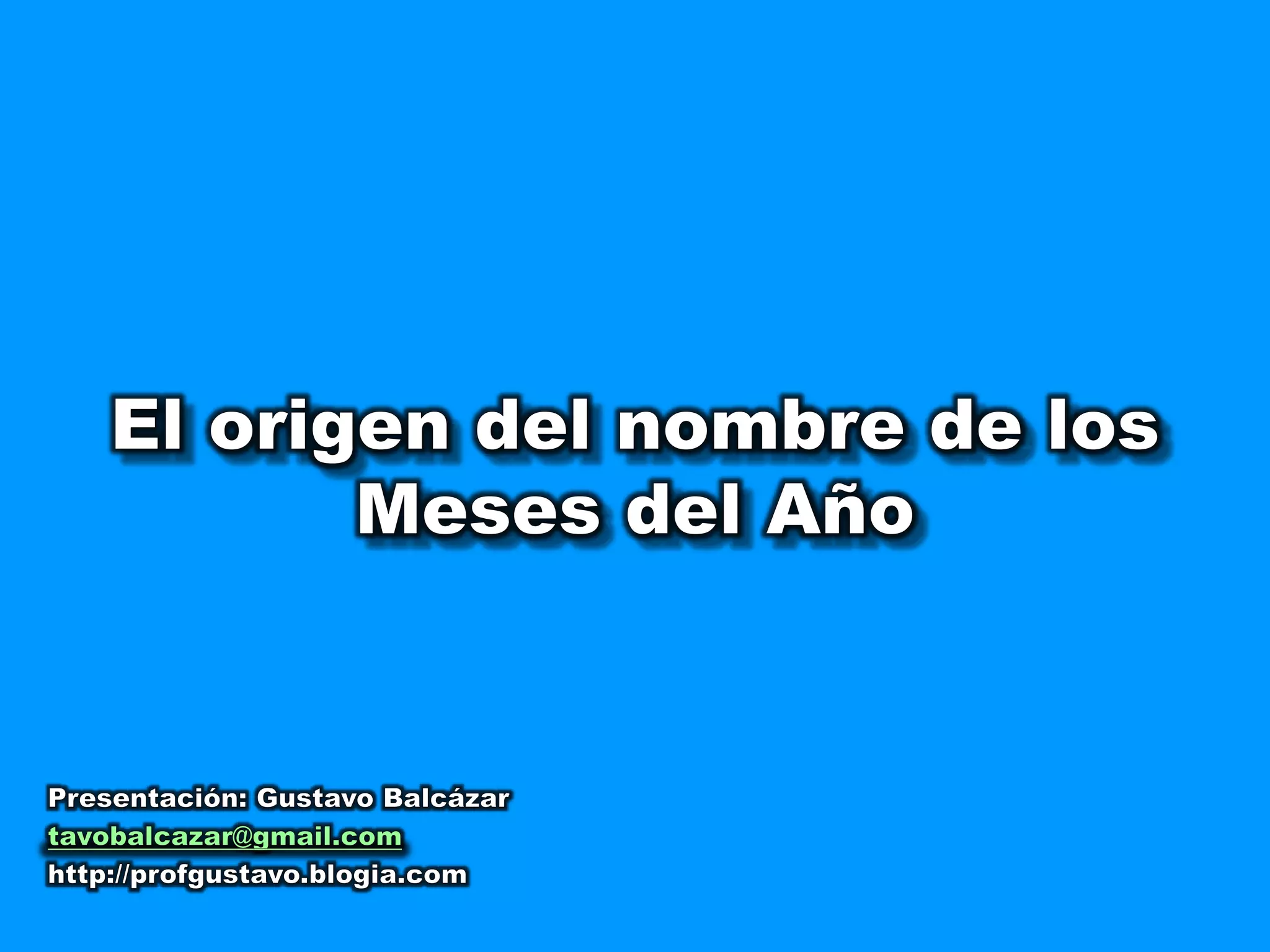 Origen De Los Meses Del Año