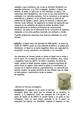 Los metales | DOC