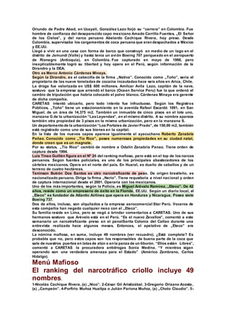 Los narcotraficantes más importantes del país | DOCX