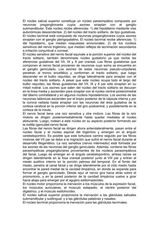 INFORME - 12 PARES CRANEALES - COMPONENTES AFERENTES Y EFERENTES | DOC