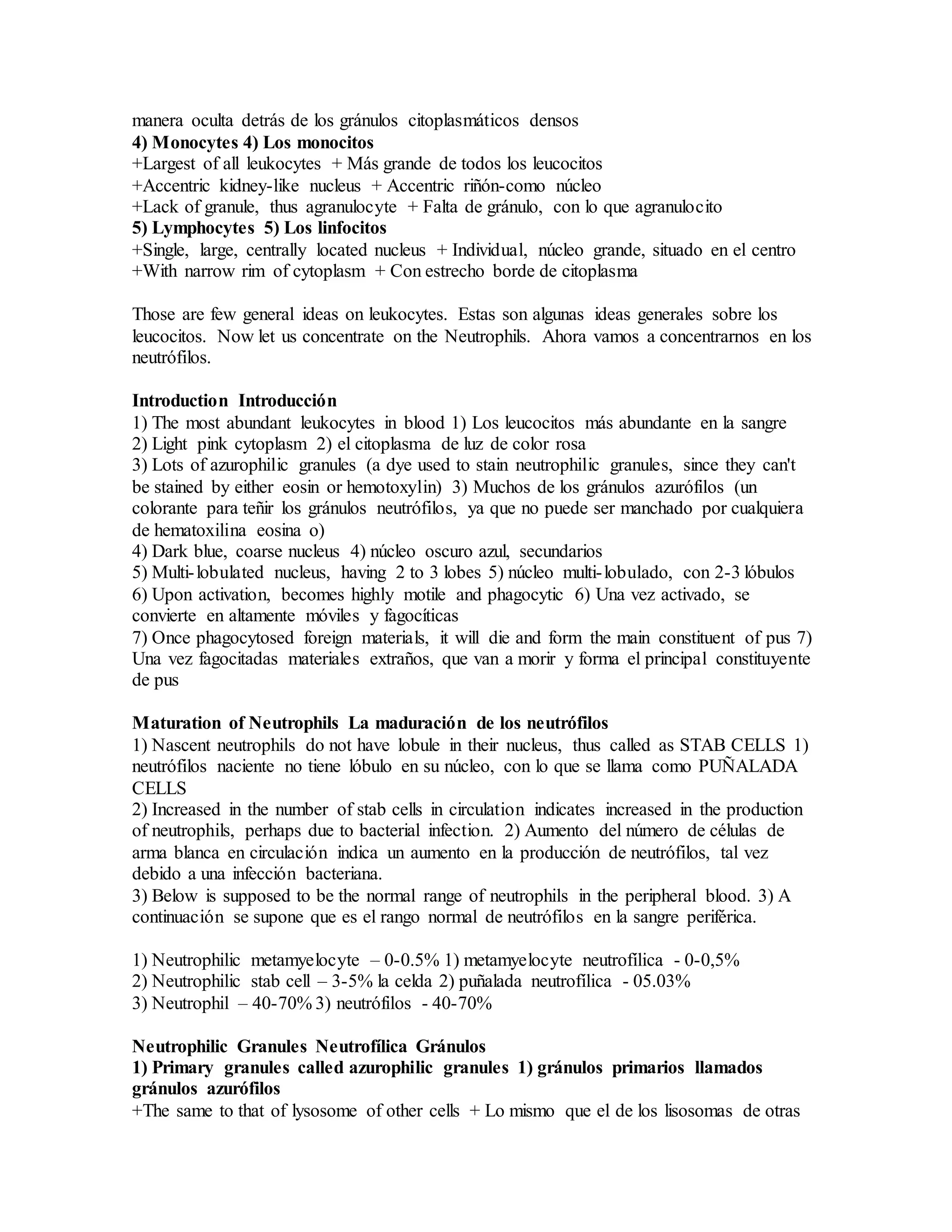 Los neutrófilos (1) | DOCX