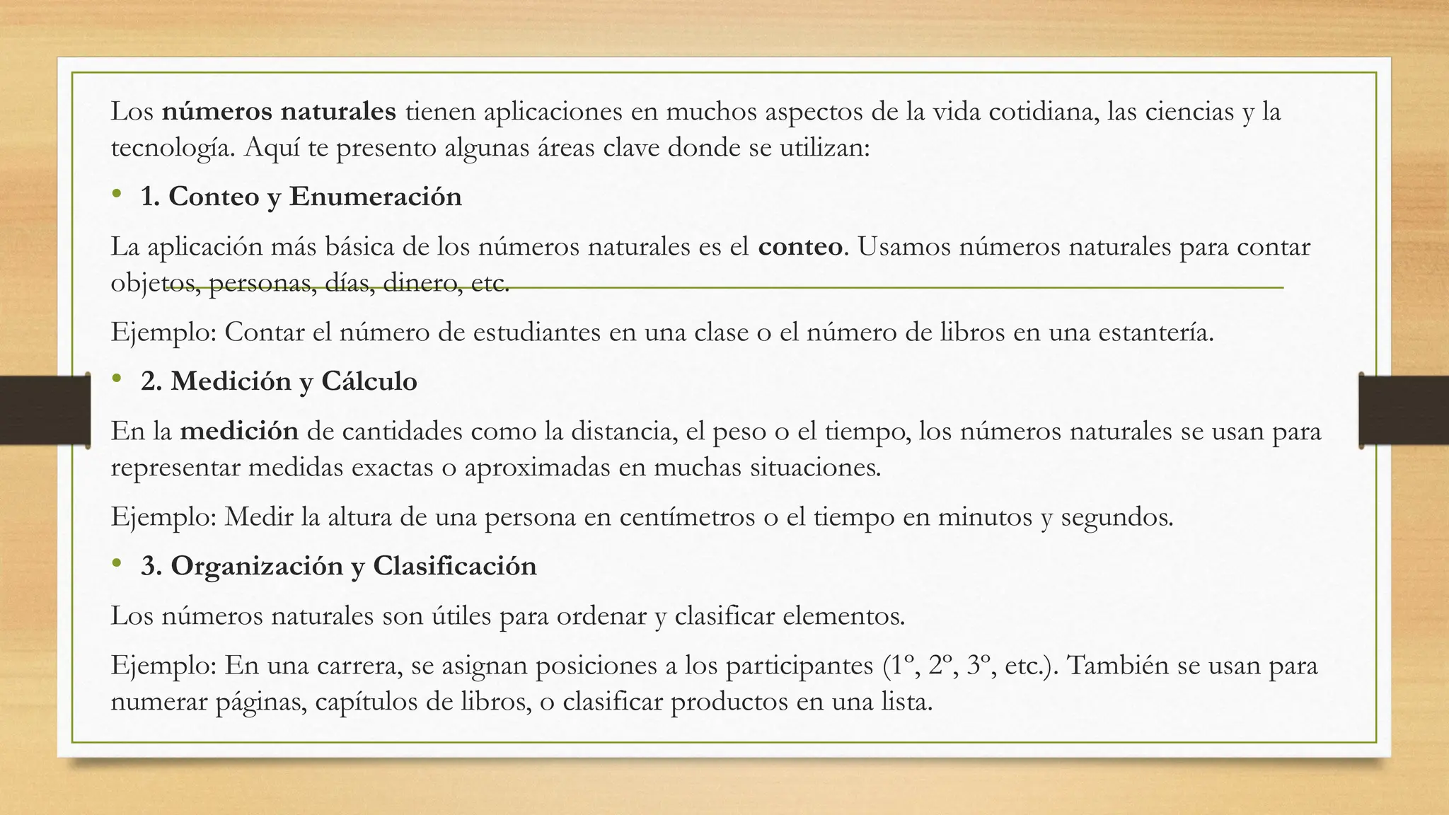 Los números naturales en álgebra lineal. | PPTX