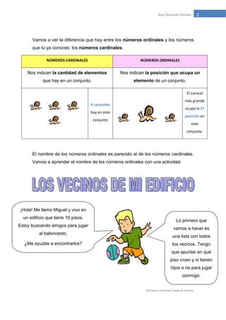 Ficha De Carrera De Numeros Ordinales