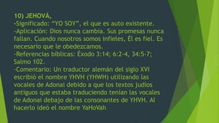 Los nombres de dios | PPTX