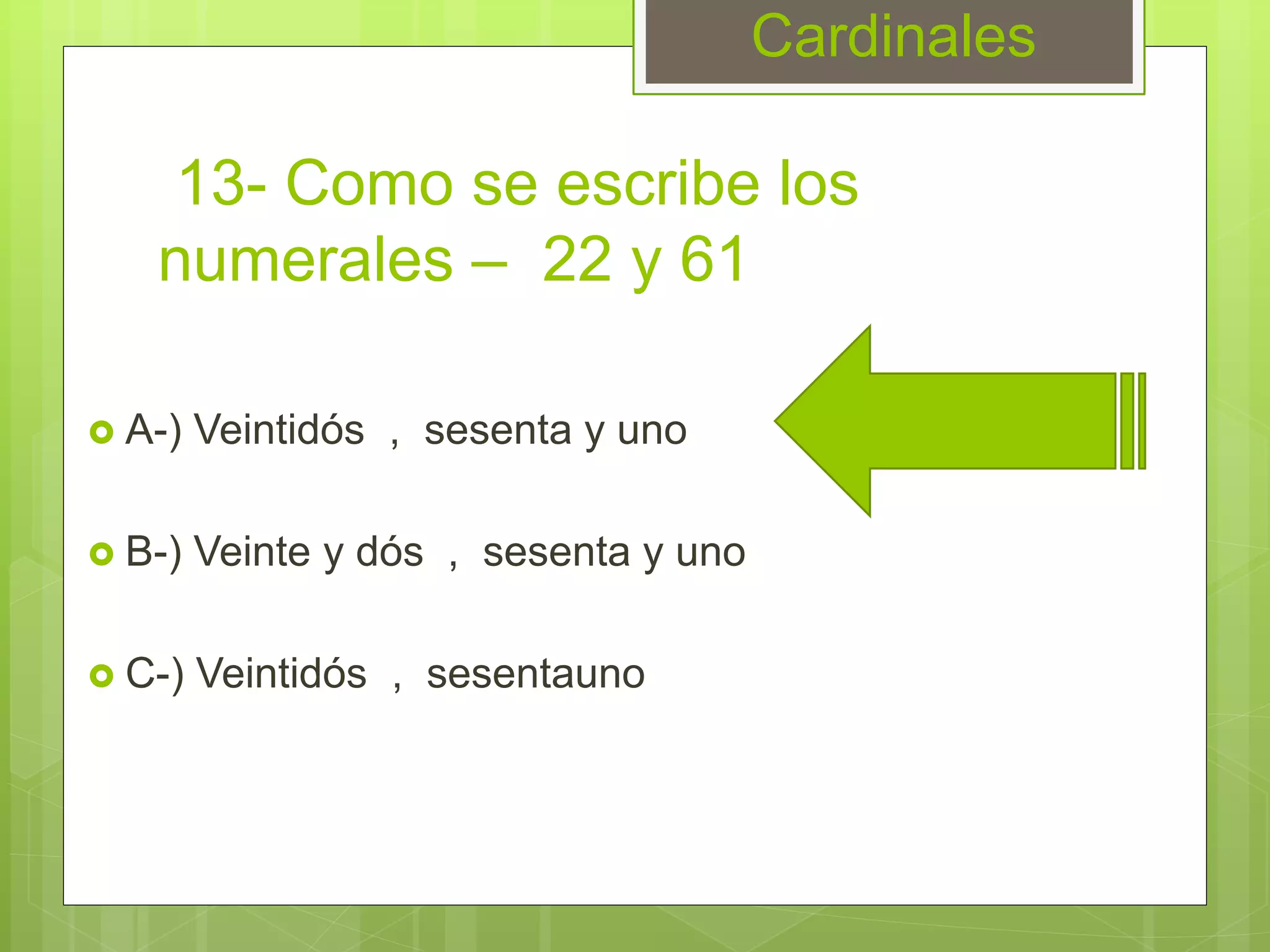 Los numerales cardinales | PPT