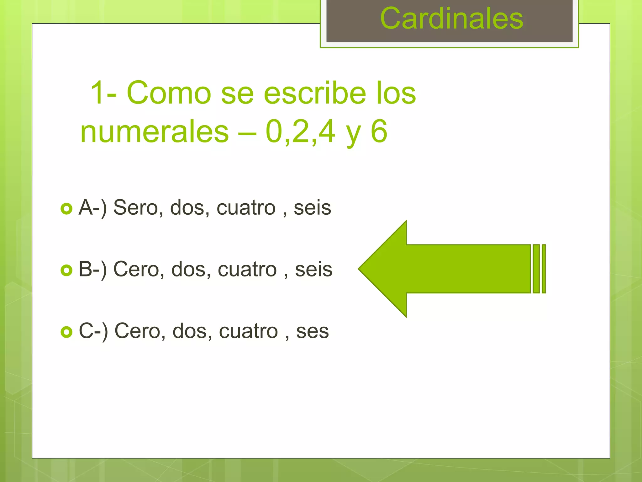 Los numerales cardinales | PPT
