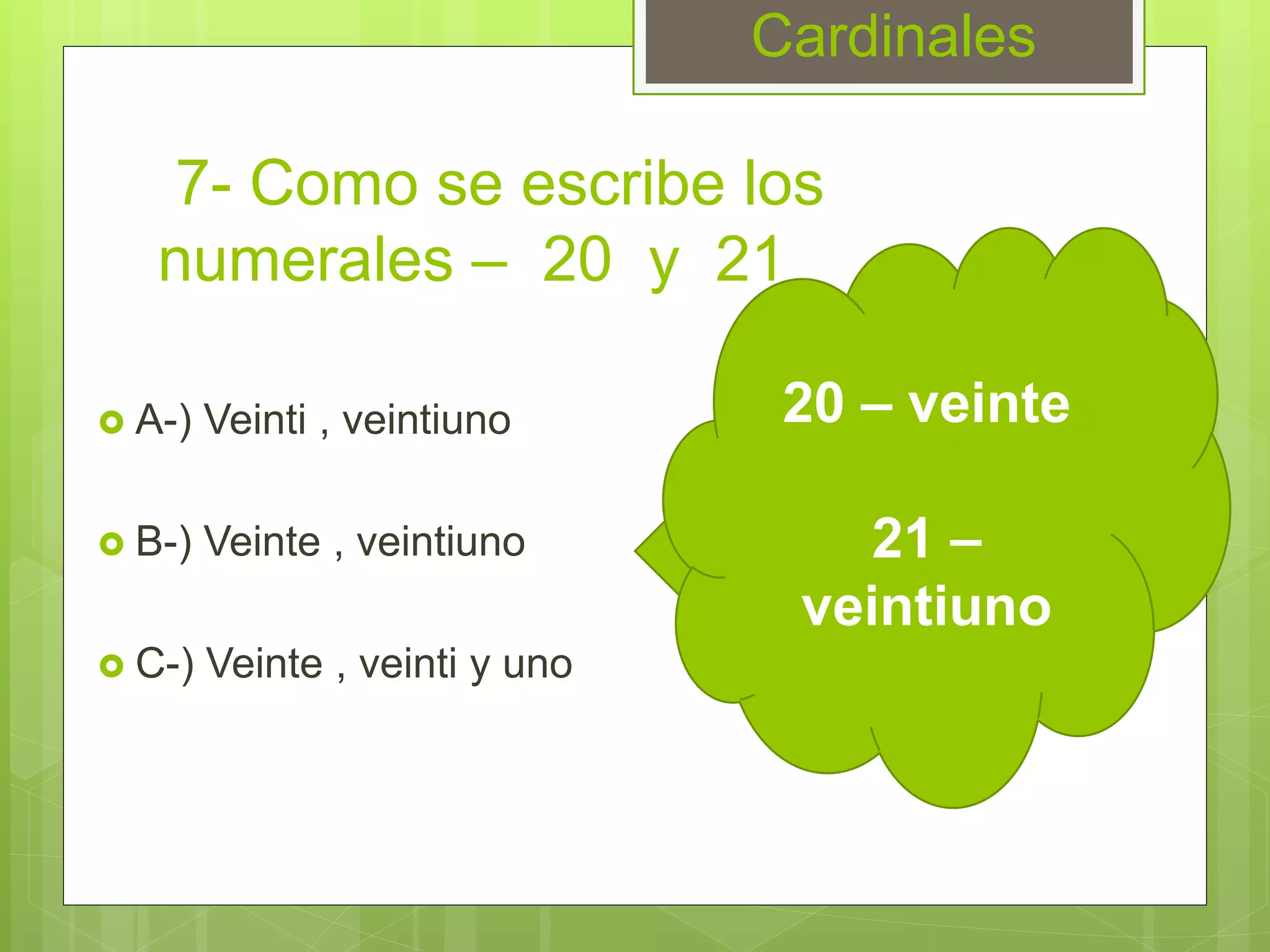 Los numerales cardinales | PPT