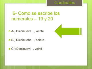Los numerales cardinales | PPTX