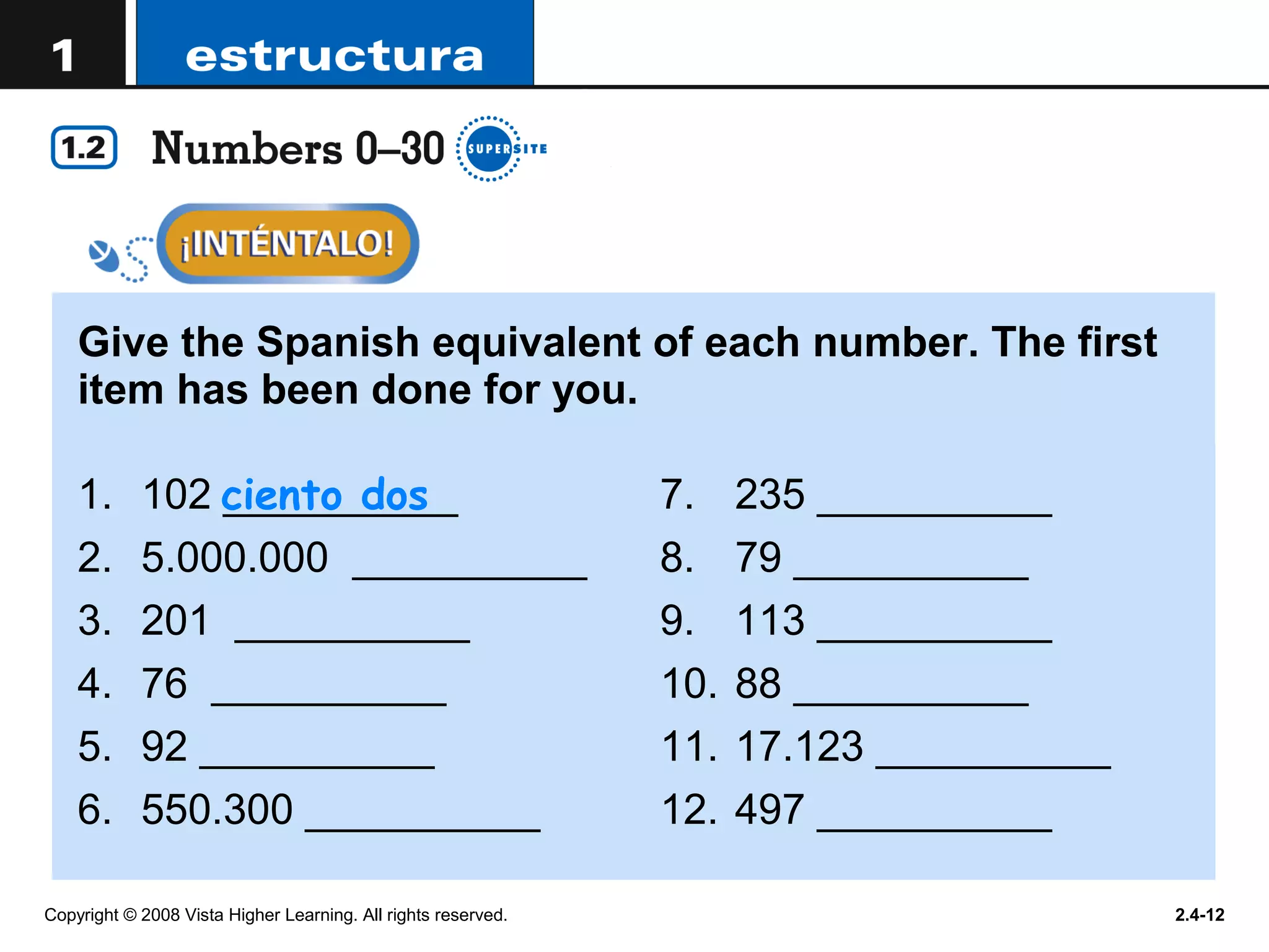 Los números powerpoint | PPT