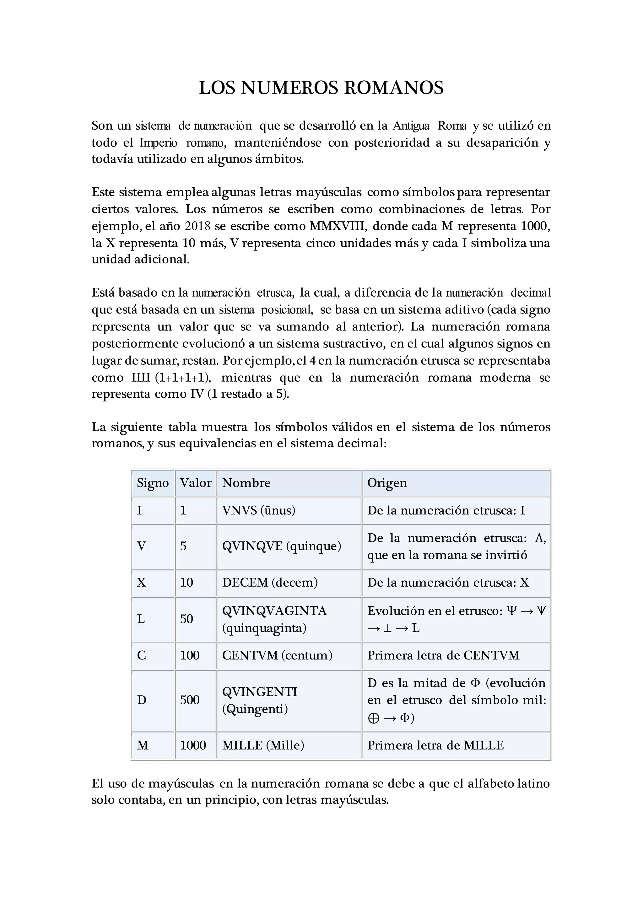 Aprende Los Numeros Romanos Del 1 Al 20 Con Esta Tabla De Equivalencias