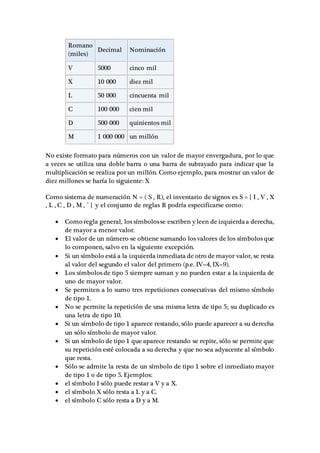 Los numeros romanos | DOCX