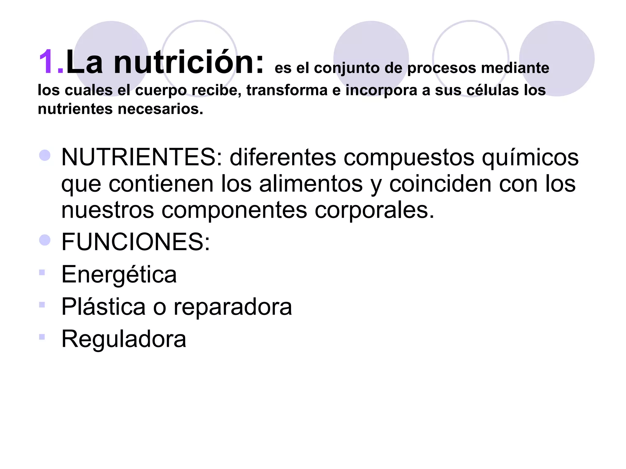 Los nutrientes | PPT | Chemistry | Science