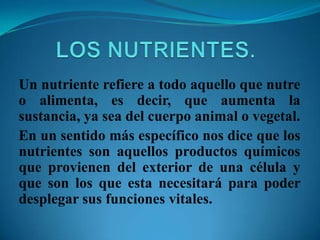 Los nutrientes | PPTX
