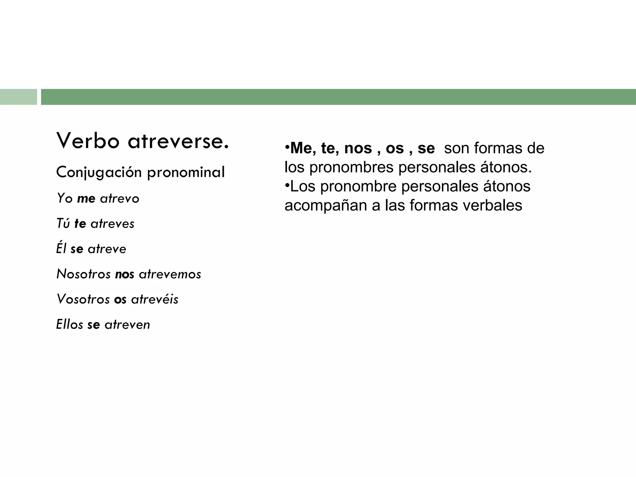 Los oraciones con verbos pronominales | PPT