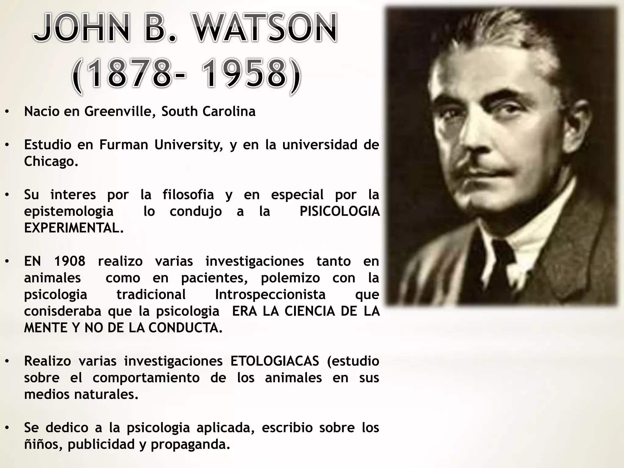 Los origenes del conductismo, watson y el manifiesto conductista de ...