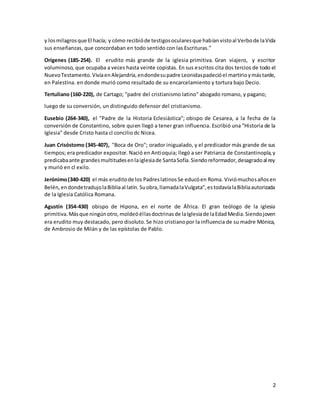 Los padres de la iglesia | DOCX