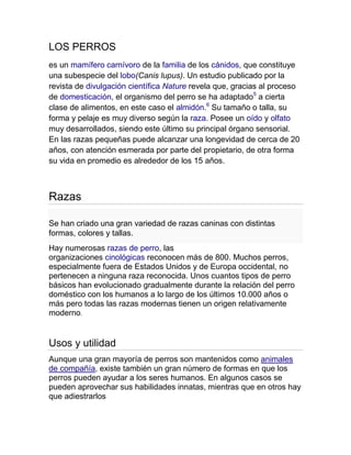 Los perros | DOCX