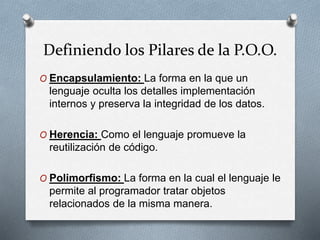 Los pilares de la poo | PPTX
