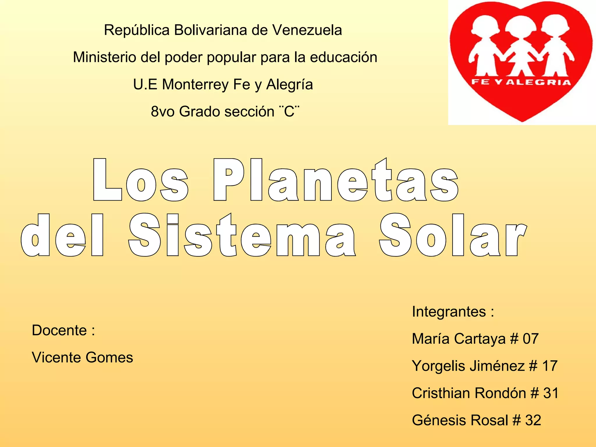 Los planetas del sistema solar | PPT