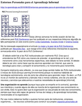 Los PLE son para el verano, de David Álvarez | PDF