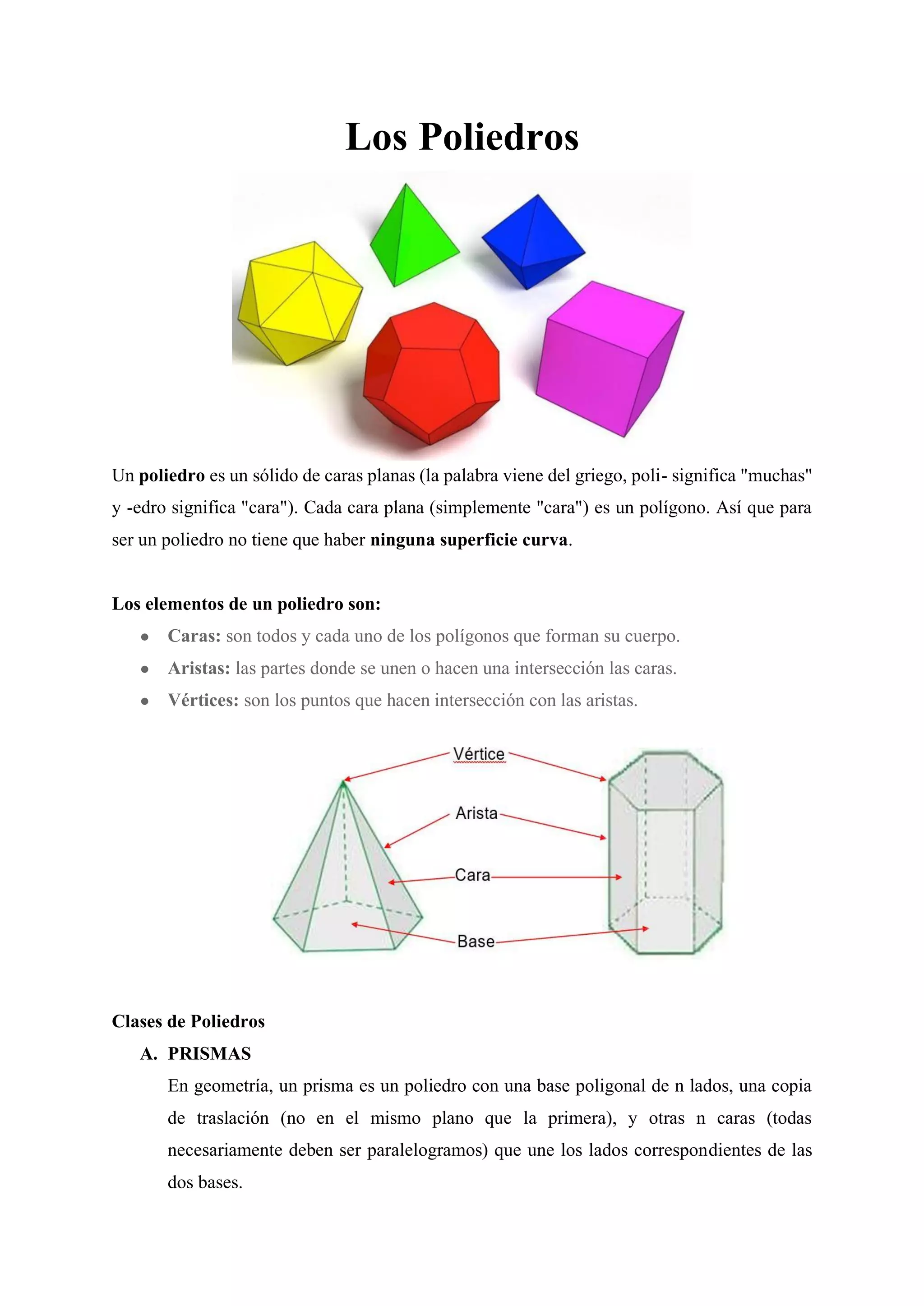 Los poliedros | PDF