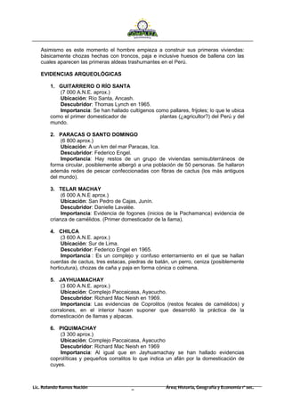 Los primeros pobladores peruanos; | DOC