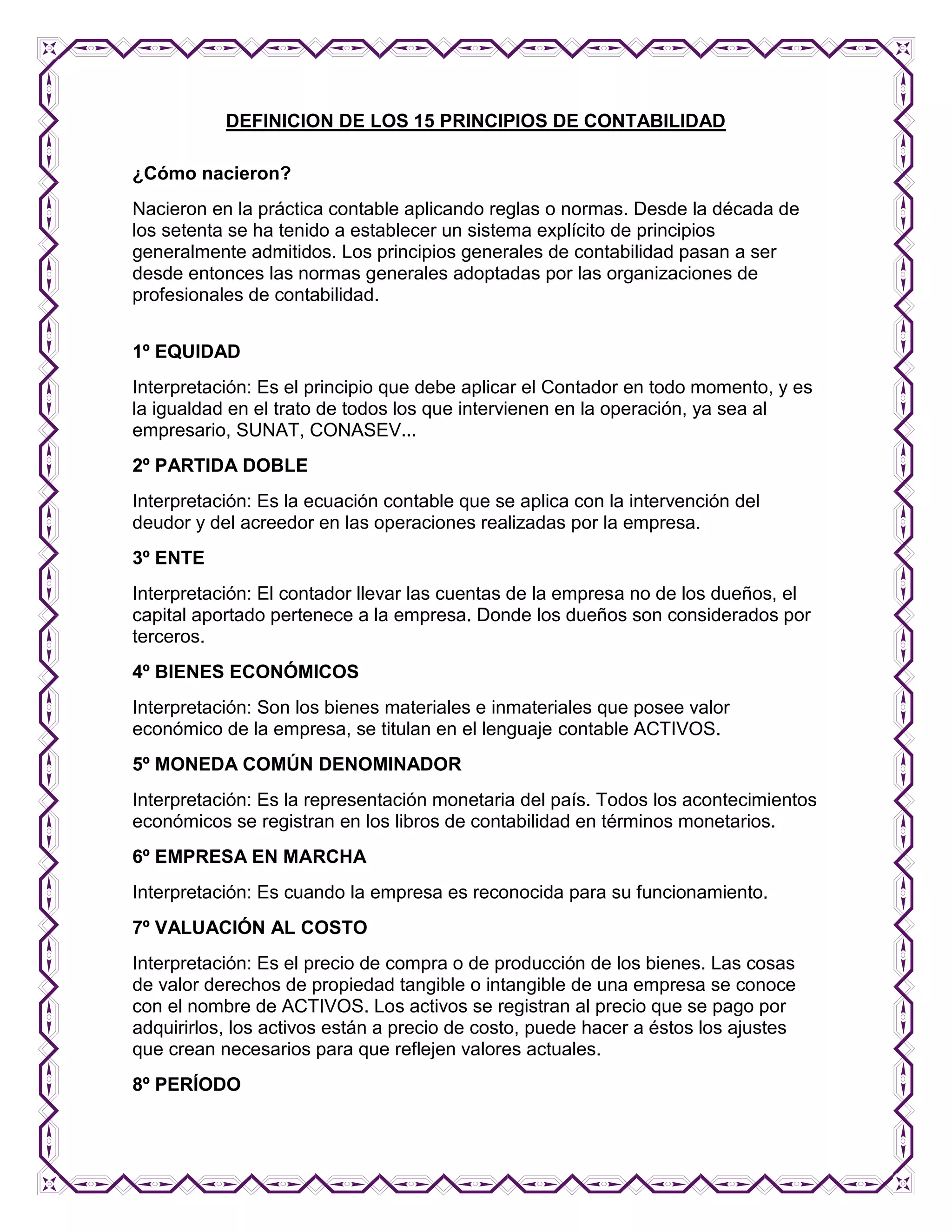 Los principios de la contabilidad. noemi | PDF