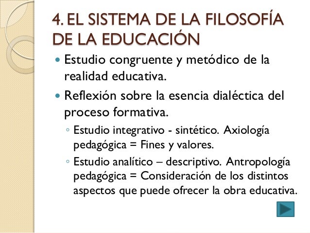Los problemas de la filosofía de la educación