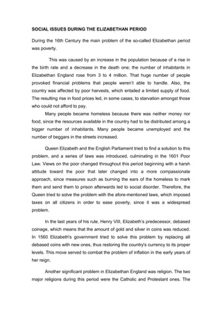 Los problemas sociales en inglaterra | PDF