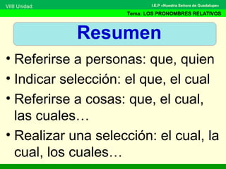 Los pronombre relativos | PPT