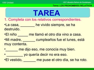 Los pronombre relativos | PPT