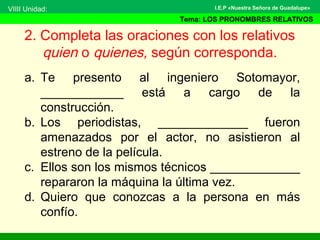 Los pronombre relativos | PPT