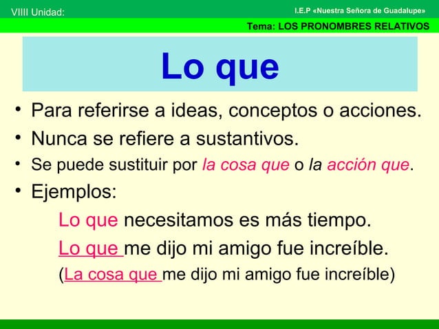Los pronombre relativos | PPT