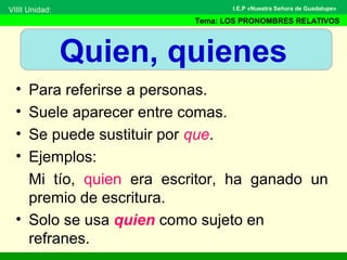 Los pronombre relativos | PPT