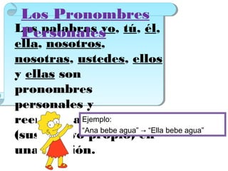 Los pronombres personales/ Recurso PIE. Psicopedagóga Ángela Soto. | PPT