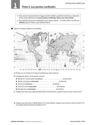 Los puntos cardinales. Optional revision. | PDF