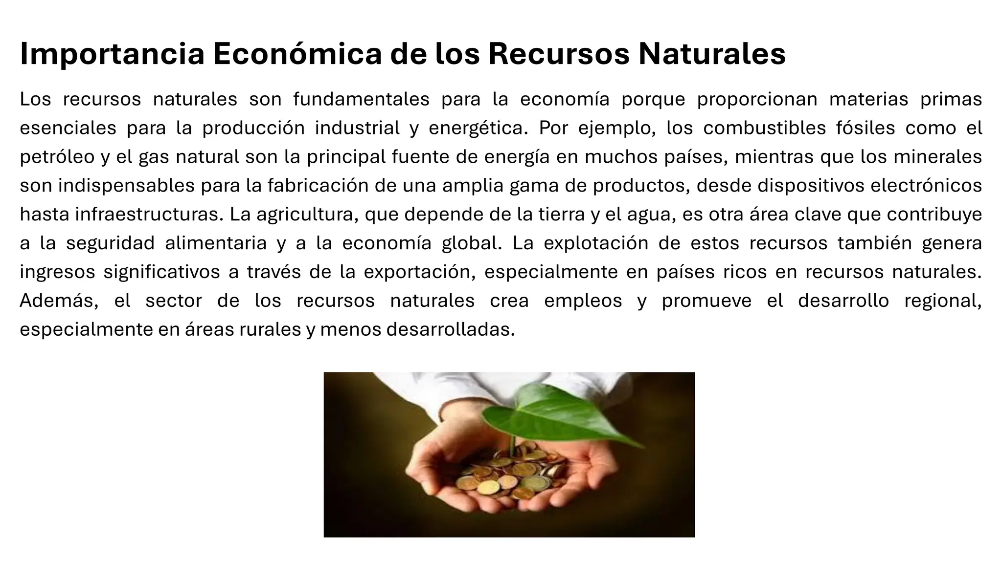 Los Recursos Naturales como Base de la Economía | PPT