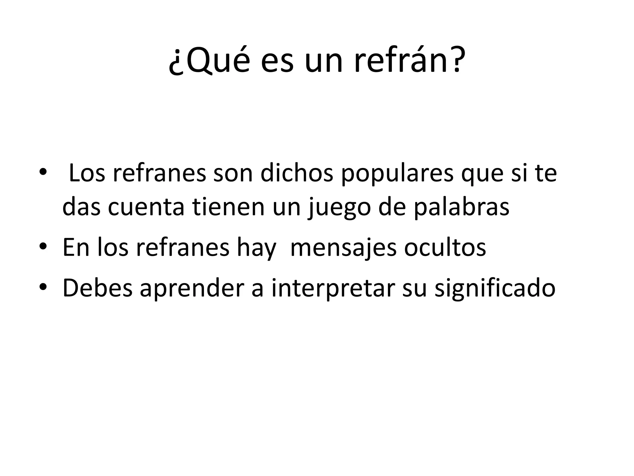Los refranes | PPTX