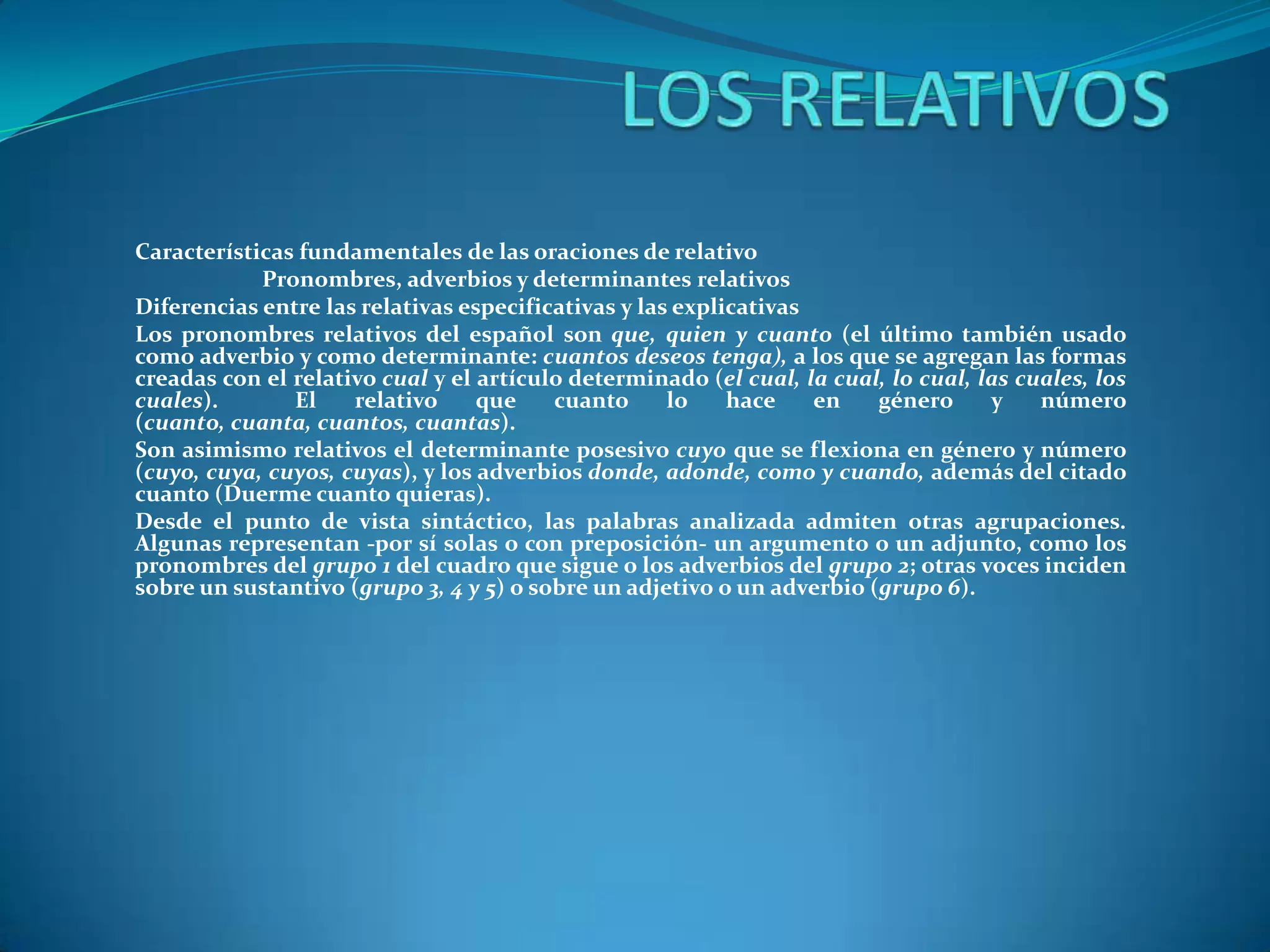 Los relativos | PPTX