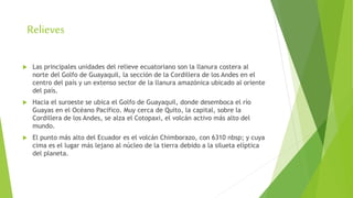 Los relieves, suelos y regiones naturales del ecuador | PPTX