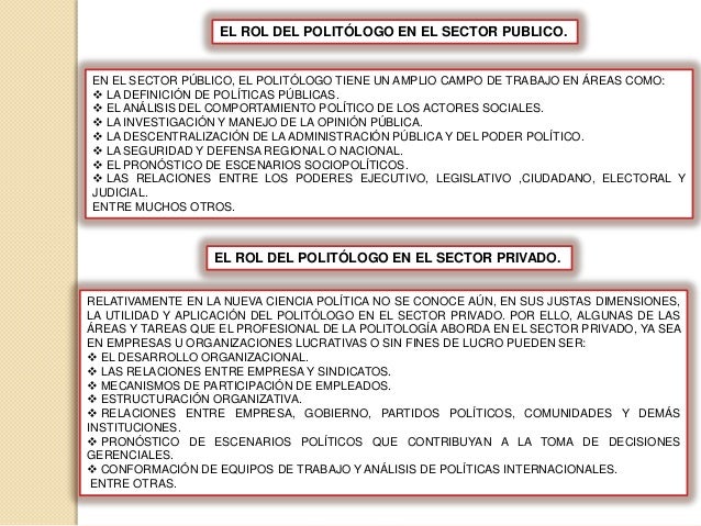 Los roles del politologo