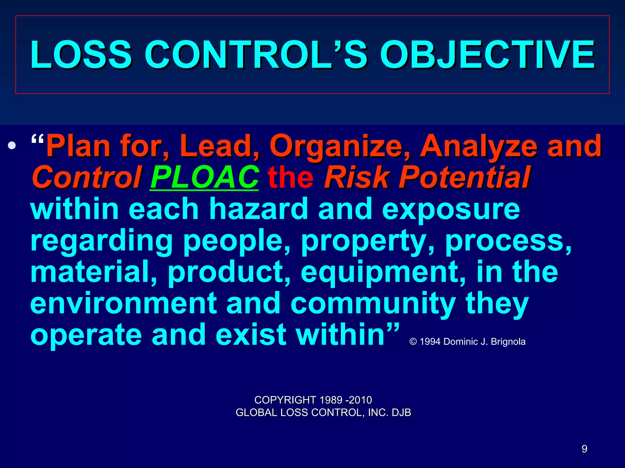 Loss Control Program Fundamentals | PPT