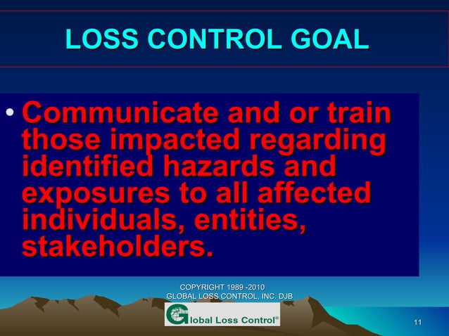Loss Control Program Fundamentals | PPT | Business Accounting & Finance ...