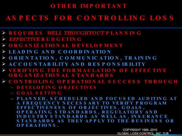 Loss Control Program Fundamentals | PPT | Business Accounting & Finance ...