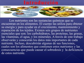 Los seis nutrientes esenciales | PPT