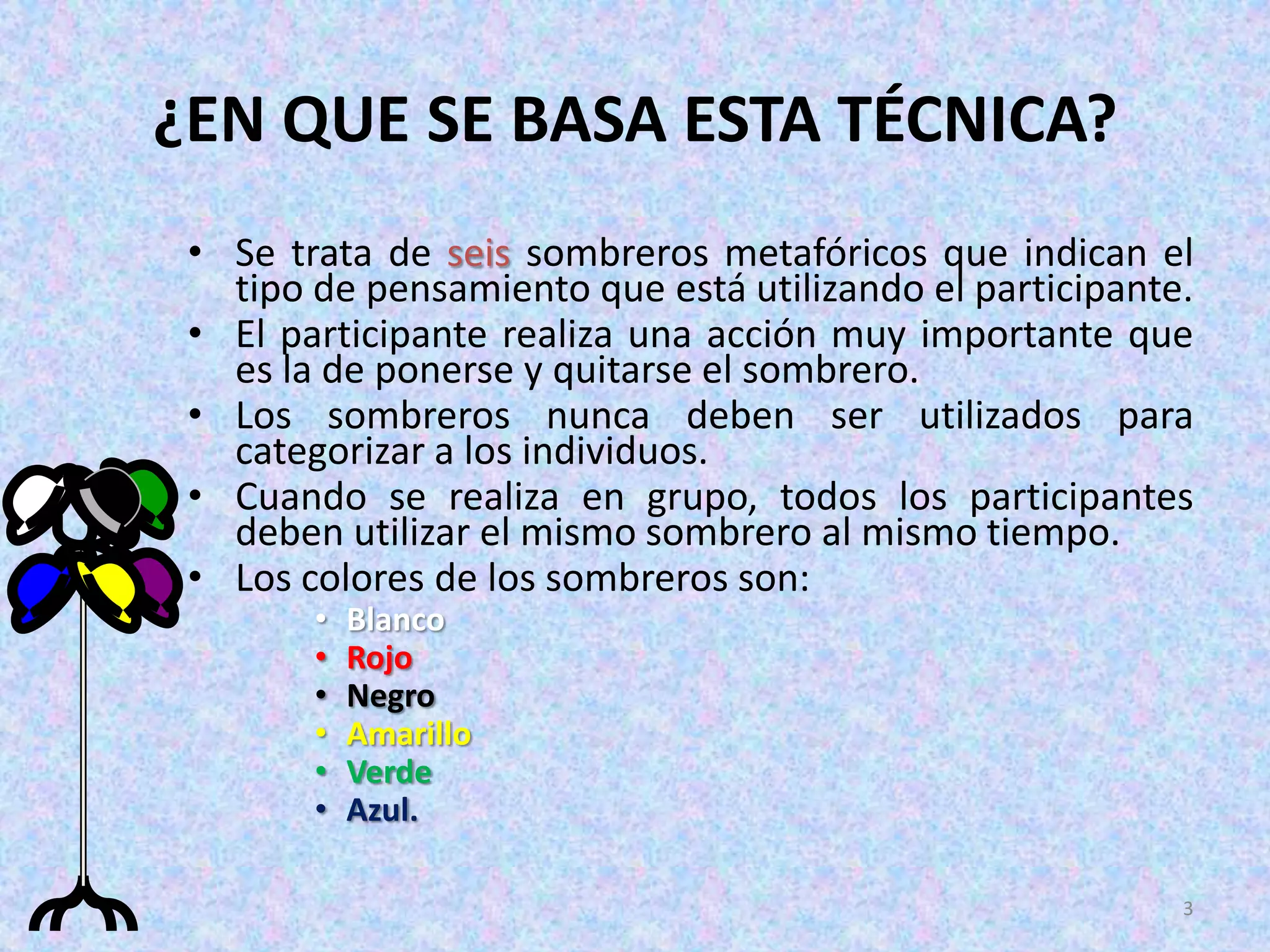 Los seis sombreros para pensar | PPT